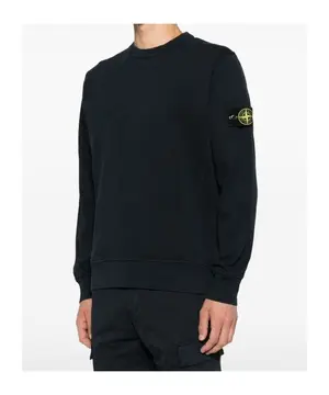 Stone Island Crewneck Sweatshirt With Logo Patch - Navy