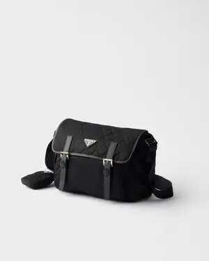 Prada Quilted Re-nylon Shoulder Bag With Saffiano Trim