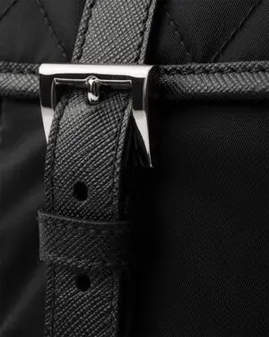 Prada Quilted Re-nylon Shoulder Bag With Saffiano Trim