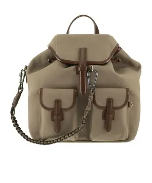 Max Mara Backpack With Flap And Drawstring Closure - Brown