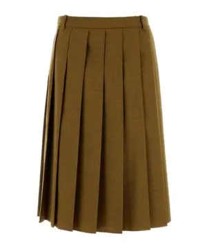 Prada Pleated Midi Skirt - No
