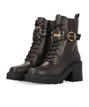 Pinko Buckled Lace-up Ankle Boots - Black