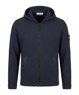 Stone Island Zip-up Hoodie With Logo Patch