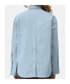 Closed Long-sleeve Striped Cotton Shirt