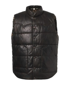 Ralph Lauren Reversible Leather And Cotton Puffer Vest