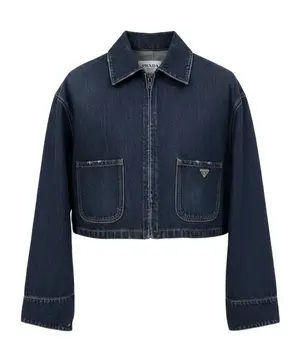 Prada Collared Long-sleeved Casual Jacket - Blue