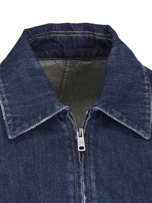Prada Zip-up Denim Jacket With Patch Pockets