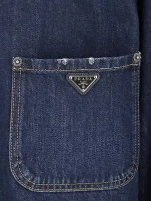 Prada Zip-up Denim Jacket With Patch Pockets