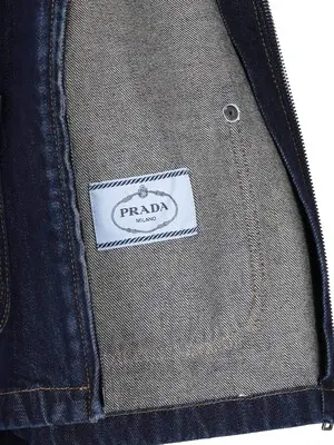Prada Zip-up Denim Jacket With Patch Pockets