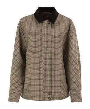 Max Mara Houndstooth Overshirt Jacket - Brown