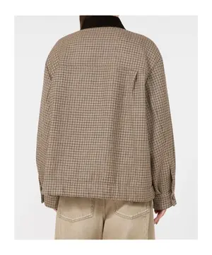 Max Mara Houndstooth Overshirt Jacket - Brown