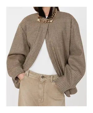 Max Mara Houndstooth Overshirt Jacket - Brown