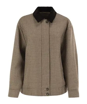 Max Mara Houndstooth Overshirt Jacket - Brown