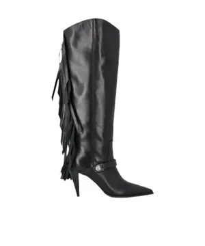 Pinko Fringe-detail Leather Boots