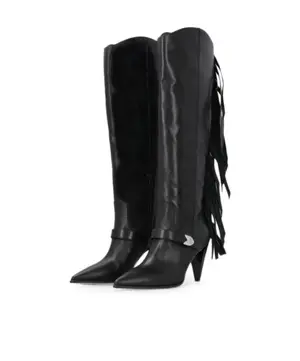 Pinko Fringe-detail Leather Boots