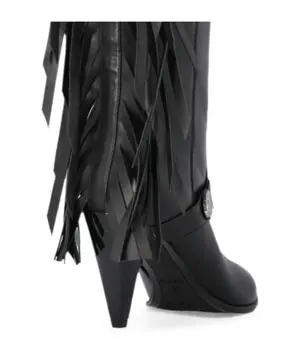 Pinko Fringe-detail Leather Boots