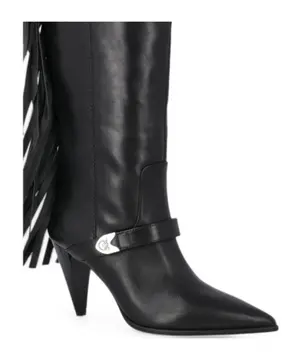 Pinko Fringe-detail Leather Boots