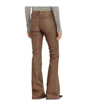 DIESEL® Bootcut Pants In Treated Coated Fabric - Brown