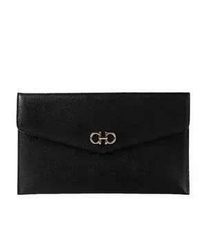 FERRAGAMO Logo Clamshell Clutch