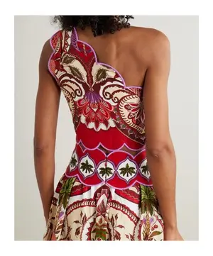 Farm Rio Odara One-shoulder Scalloped Top