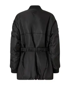 Pinko Logo Patch Gathered Sleeve Coat