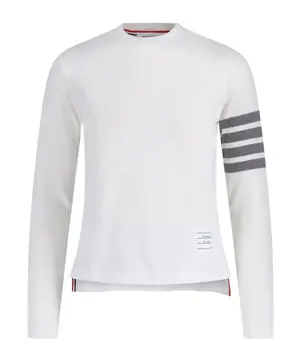 Thom Browne Long-sleeved Crewneck T-shirt - White