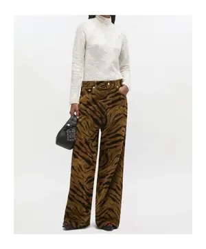 GANNI Zebra Printed Baggy Jeans