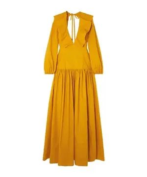 La DoubleJ Ruffled Dress - Orange