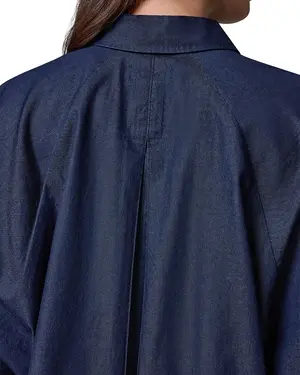 DONNA KARAN WEEKEND Denim Dolman Sleeve Shirt