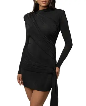 JLUXLABEL Moments Draped Mini Dress - Black