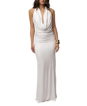 JLUXLABEL Lunara Cowl Maxi Dress - Cream