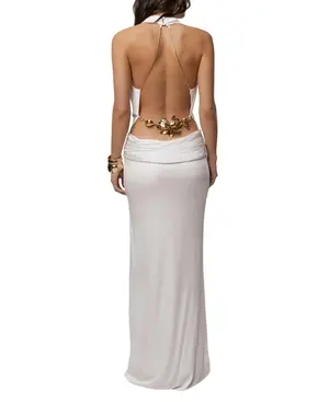 JLUXLABEL Lunara Cowl Maxi Dress - Cream