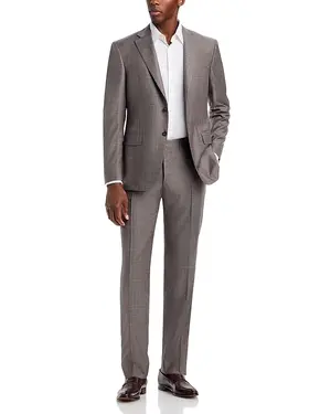 Canali Sienna Greige Regular Fit Denim Effect Tonal Stripe Suit