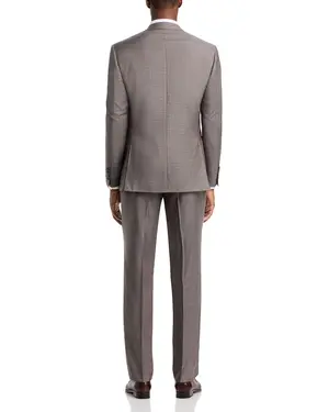 Canali Sienna Greige Regular Fit Denim Effect Tonal Stripe Suit