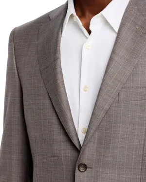 Canali Sienna Greige Regular Fit Denim Effect Tonal Stripe Suit