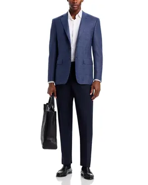 Canali Sienna Melange Regular Fit Textured Solid Sport Coat - Blue