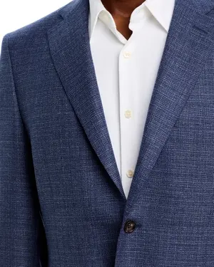 Canali Sienna Melange Regular Fit Textured Solid Sport Coat - Blue