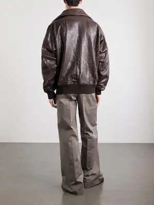 Rick Owens Dracuflight Leather Jacket - Brown