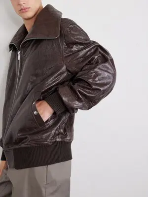 Rick Owens Dracuflight Leather Jacket - Brown