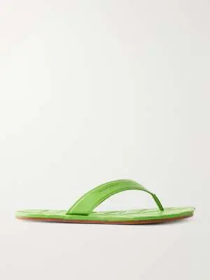 JW Anderson Leaf Logo-debossed Leather Sandals - Green