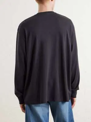 A.PRESSE Cotton And Cashmere-blend T-shirt - Charcoal