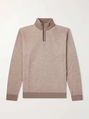 SLOWEAR Virgin Wool Half-zip Sweater - Beige