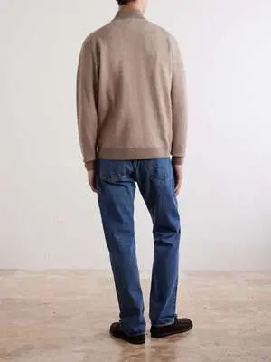 SLOWEAR Virgin Wool Half-zip Sweater - Beige
