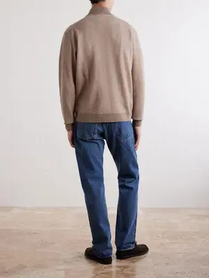 SLOWEAR Virgin Wool Half-zip Sweater - Neutrals