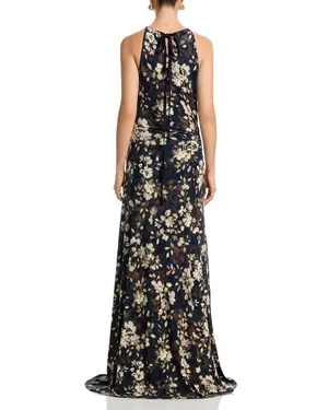 Simkhai Cerin Halterneck Floral Print Maxi Dress - Black Multi