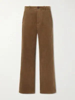 JIL SANDER Wide-leg Cotton-corduroy Trousers - Brown
