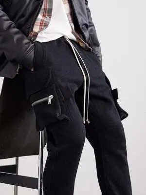 Rick Owens Mastodon Tapered Wool And Cotton-blend Jersey Sweatpants