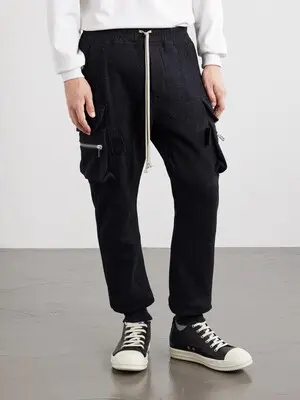 Rick Owens Mastodon Tapered Wool And Cotton-blend Jersey Sweatpants