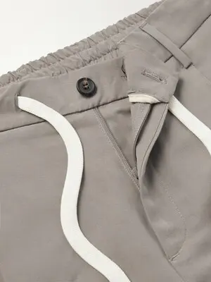 Eleventy Wide-leg Lyocell And Linen-blend Twill Shorts