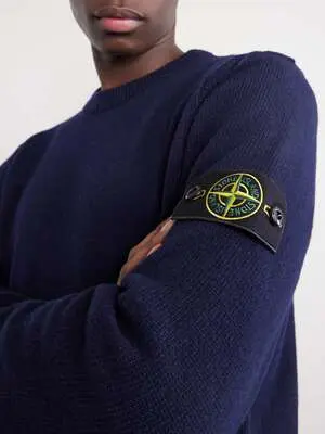 Stone Island Logo-appliquéd Wool-blend Sweater